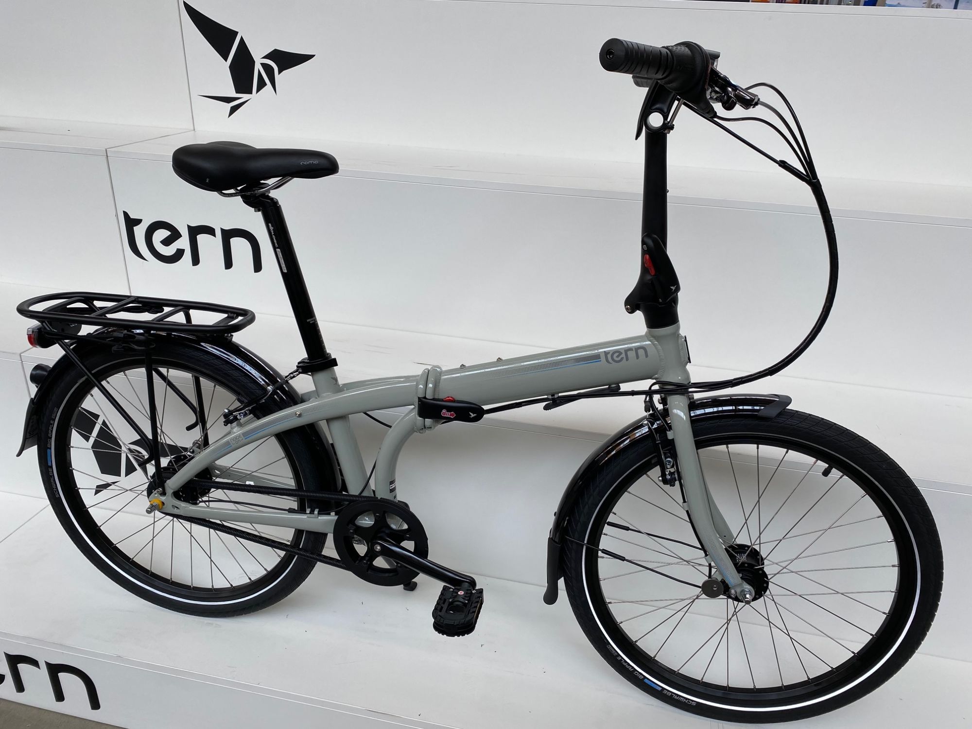 Tern Node D7i Licht Gloss Cement Grau Modell 2021 Faltrad Klapprad