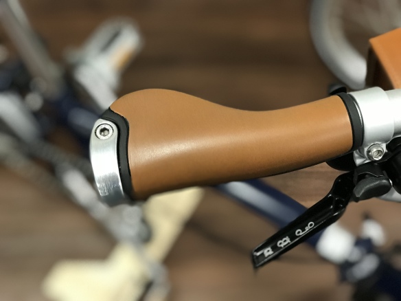 Brooks GP1 Leder Griffe 130/130 Honey Endstück Kupfer & Silber Handgriffe