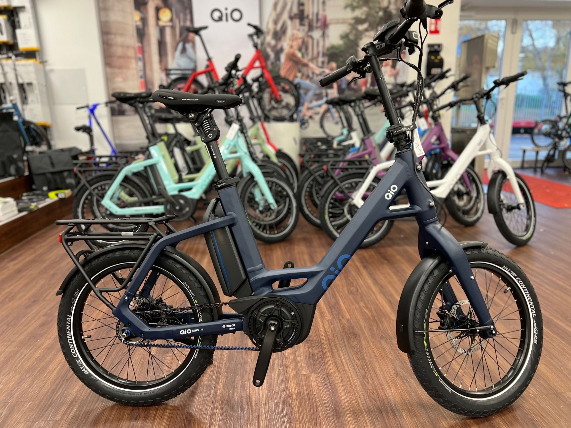 QiO EINS P-5 berryl blue matt LL Kompaktrad, Pedelec