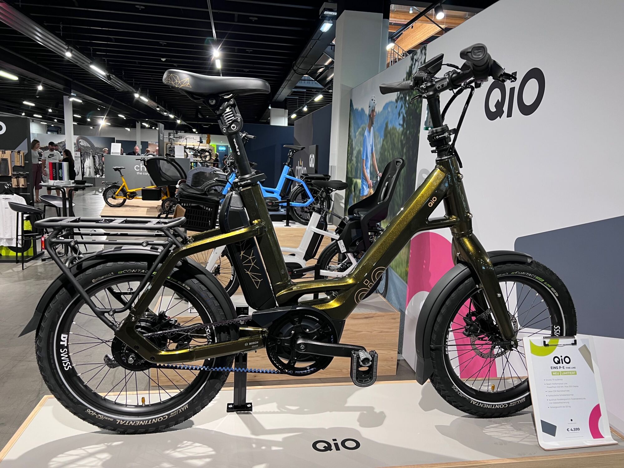 QiO EINS P-E Fine Line Black Gold Kompaktrad, Pedelec > FaltradXXS.de